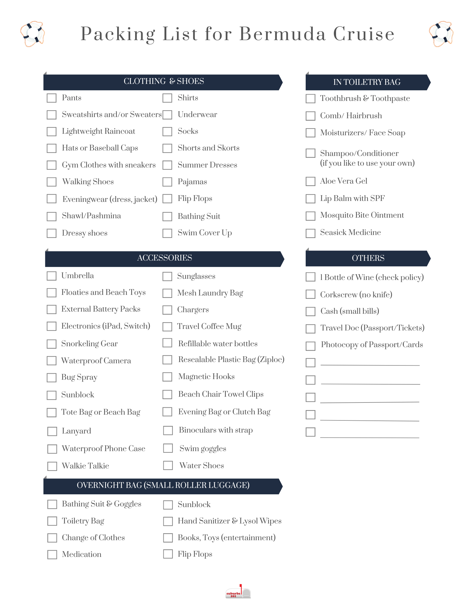Learn to Pack Like a Pro: Free Bermuda Cruise Packing List - Suburbs 101