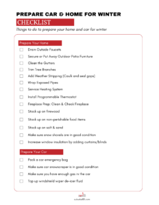 How to Prepare Your Home & Car for Winter (Free Printable Checklist ...