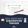 Free Subscription Tracker Printable - Suburbs 101